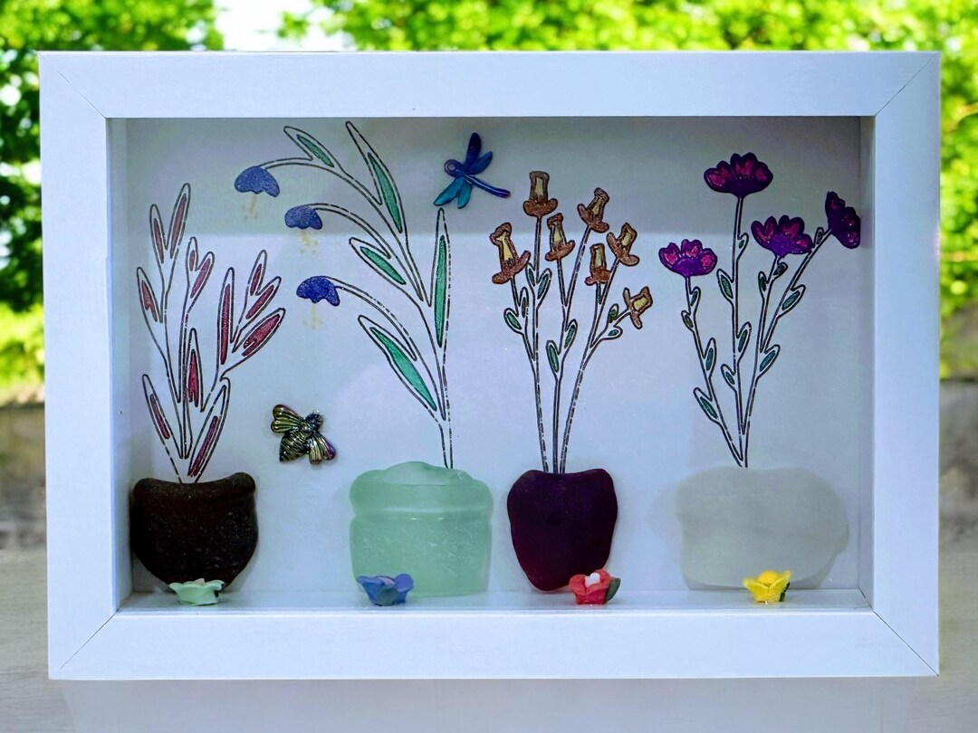 Sea Glass Bottleneck Arrangement – Vibrant Floral Display in Unique ...