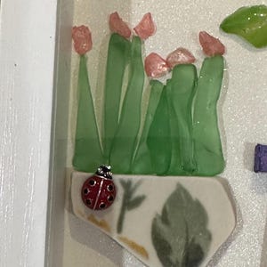 Sea Glass Plant Arrangement - Nautical Chic Wall Art, 5x7 Frame ...