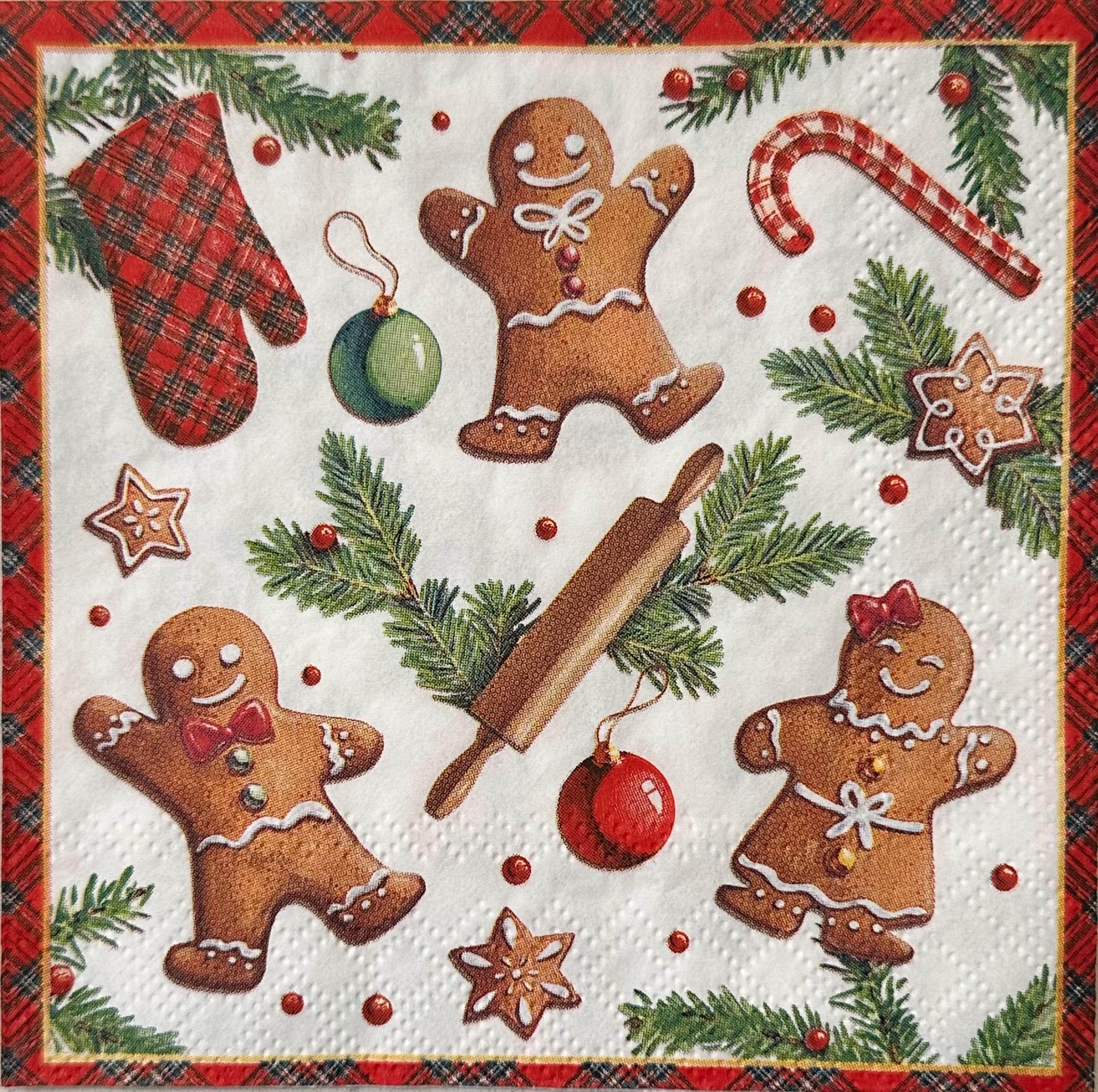 Mix and Match Christmas Napkins for Decoupage, Snowmen, Gingerbread ...