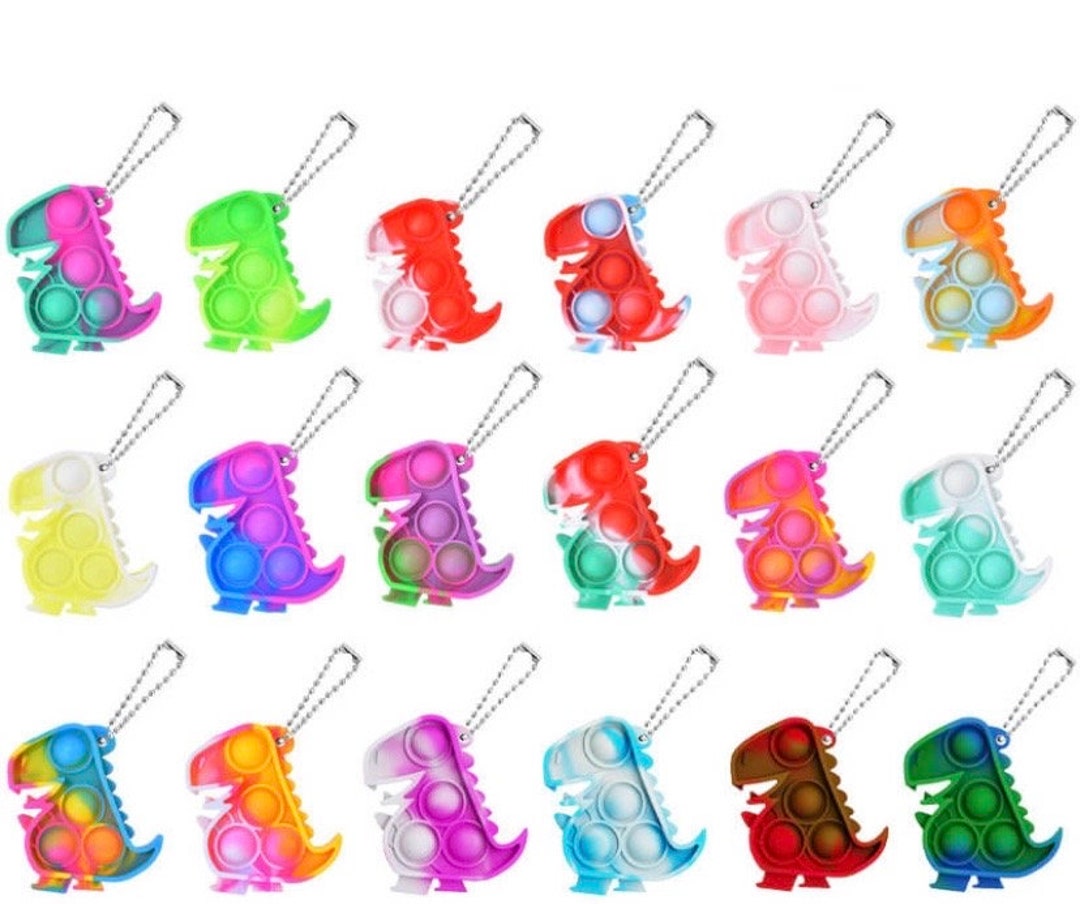 Dinosaur Pop Fidget Toys Keychain Toy Bubble Relieve Anxiety Stress ...