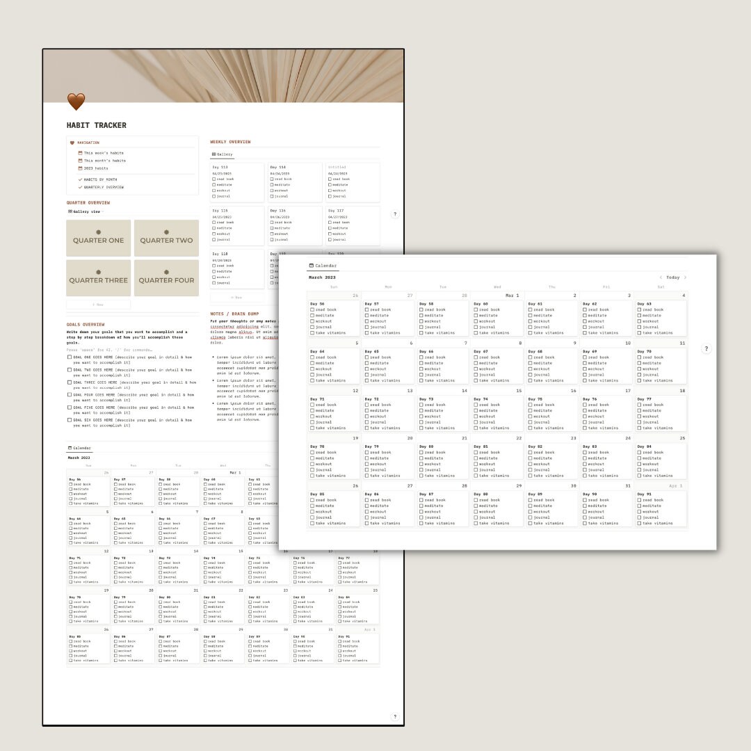 PLR Notion Template: Daily Habit Tracker W/ Resellers Rights, Private ...