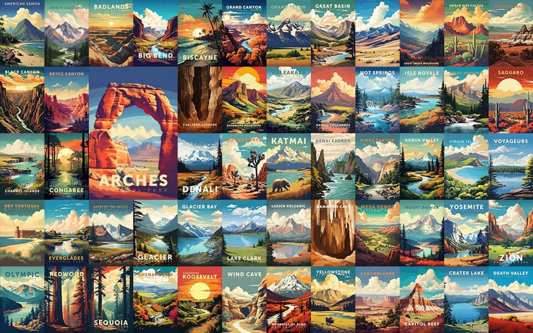 National Parks Wall Collage Kit | Digital Download | Aesthetic Wall ...