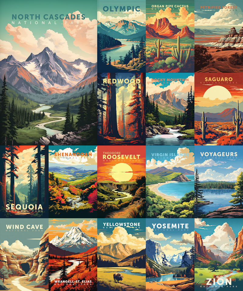National Parks Wall Collage Kit | Digital Download | Aesthetic Wall ...