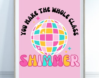 You Make the Whole Class Shimmer Star Student Editable Template - Etsy