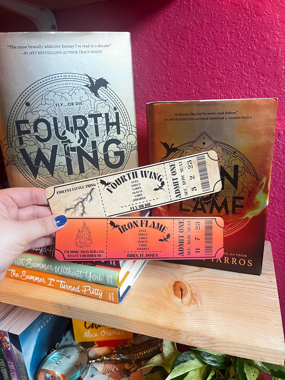 Fourth Wing and Iron Flame Concert Ticket Bookmarks (officially ...