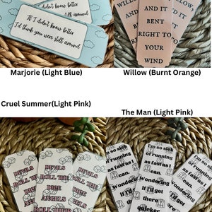Lyric Bookmarks - Etsy