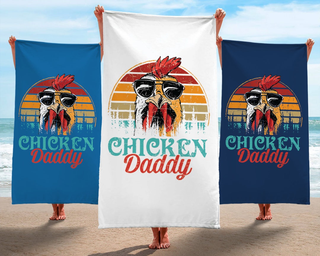 Dad Beach Towel, Farm Beach Towel for Men, Chicken Daddy Towel, Farming ...