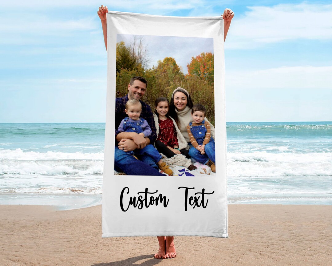 Custom Logo Beach Towel, Custom Photo Family Beach Towel, Personalized ...