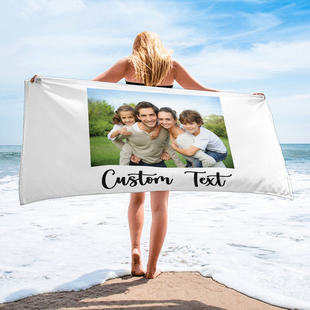 Custom Photo Family Beach Towel, Custom Logo Beach Towel, Personalized ...