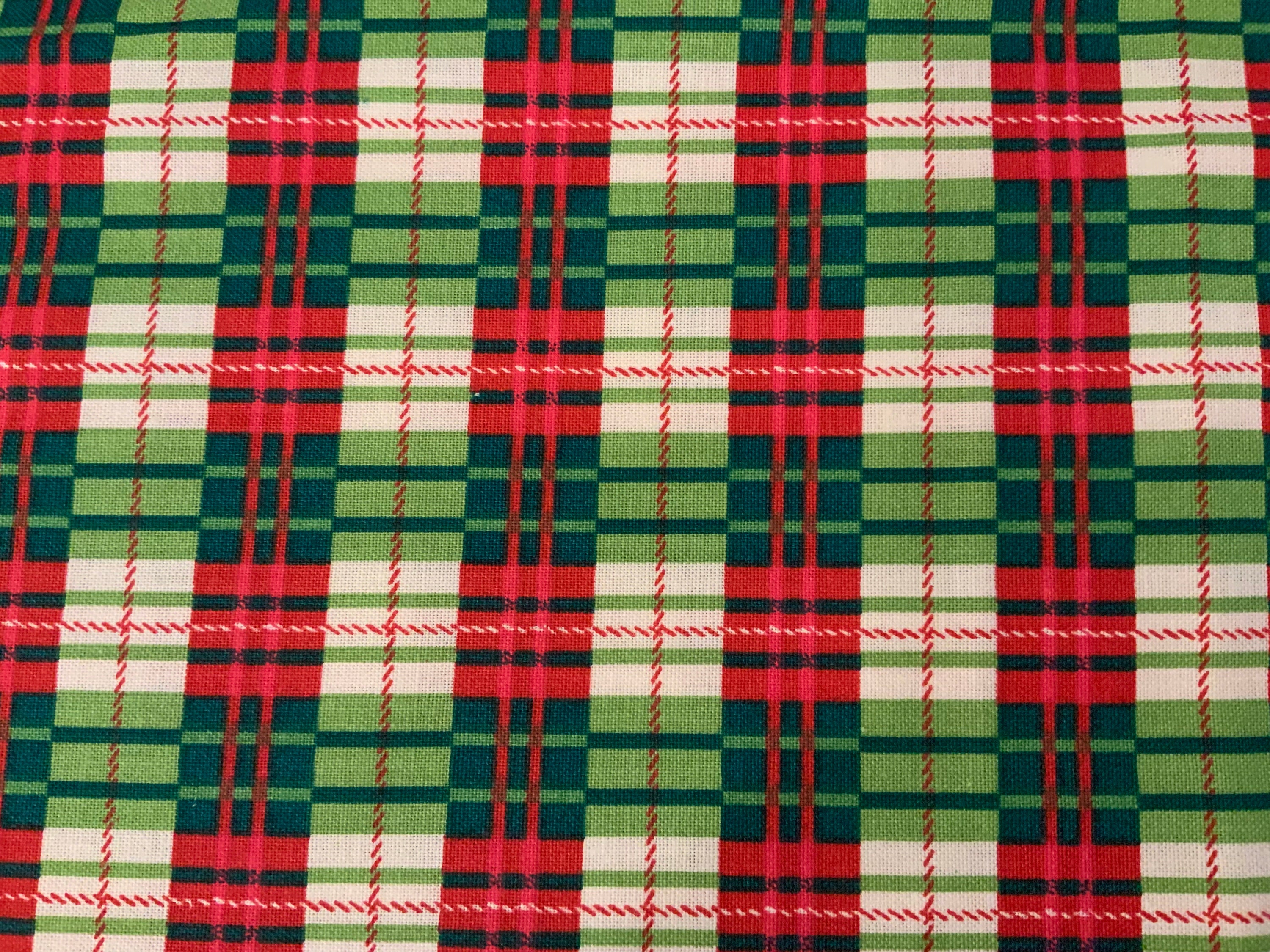Fabric, Christmas Fabric, Plaid Fabric, Red White and Green Fabric ...