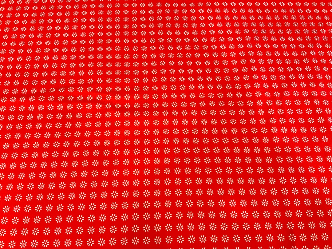 Fabric, Floral Fabric, Red Fabric, Red Flower Fabric, Cotton Fabric ...
