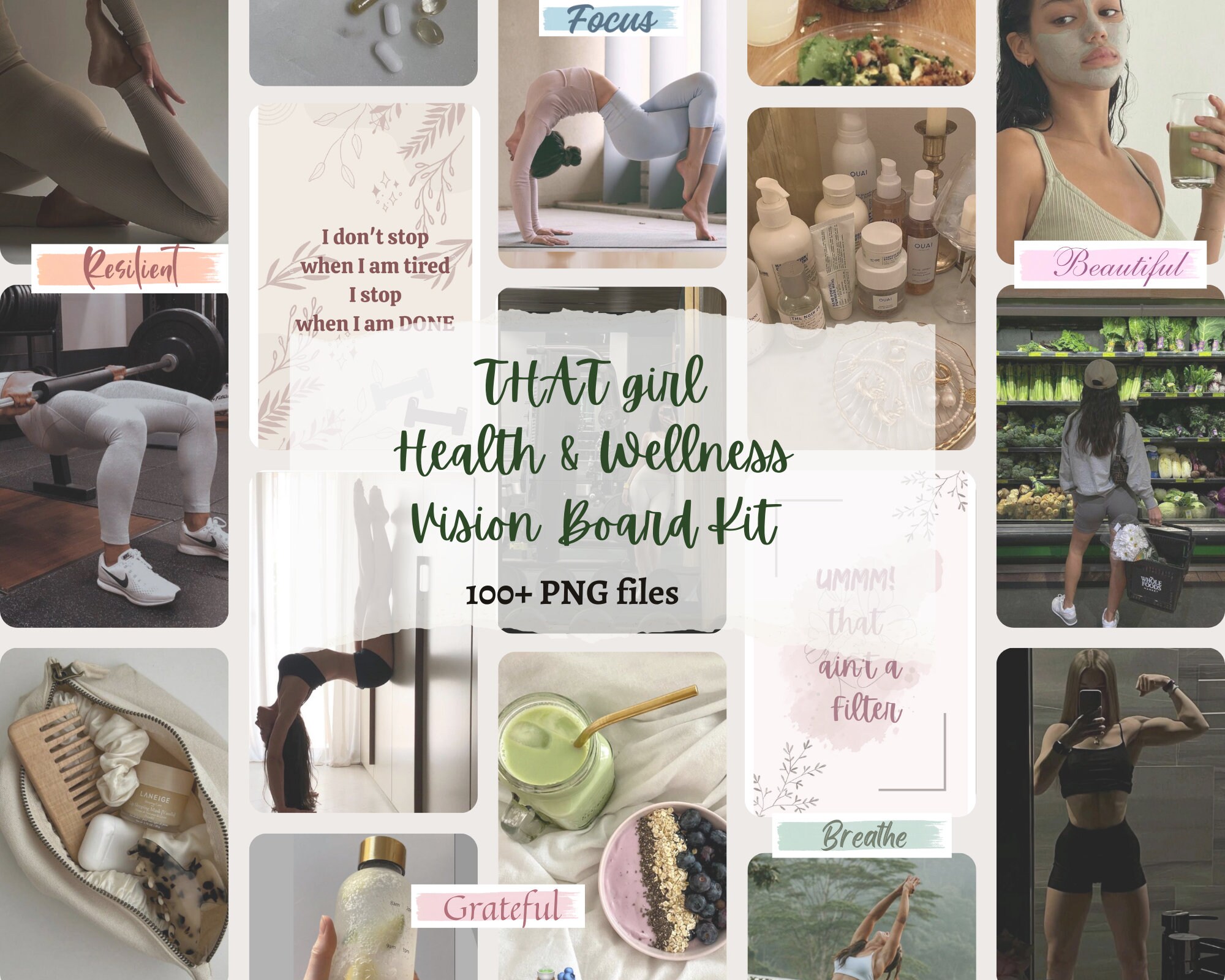 THAT Girl health & Wellness Vision Board Kit - Etsy