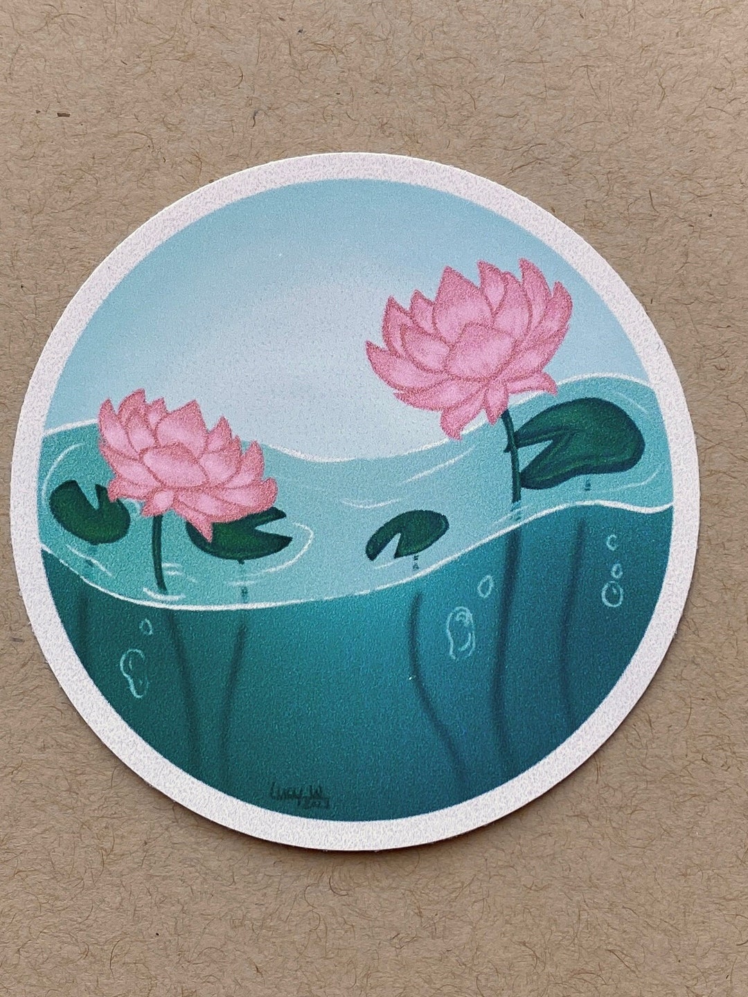 Water Lily Sticker - Etsy