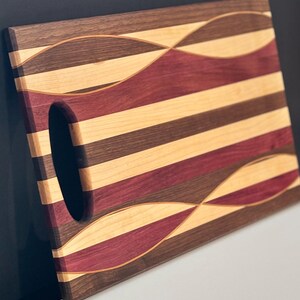 Curved Inlay Pattern Cutting Board - Etsy