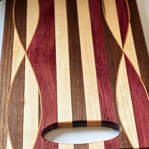 Curved Inlay Pattern Cutting Board - Etsy