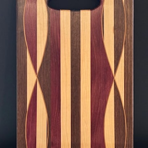 Curved Inlay Pattern Cutting Board - Etsy