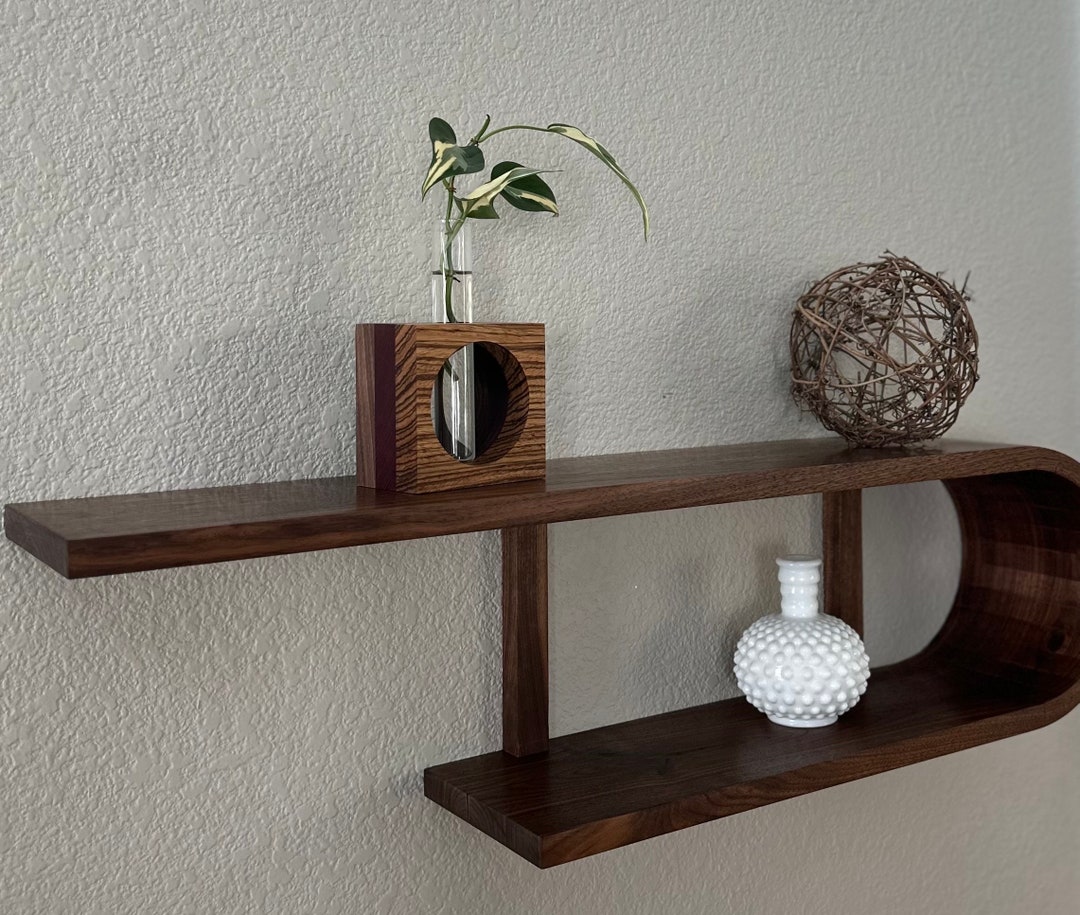 Half Curved Floating Shelf (mid Century Modern Style) - Etsy
