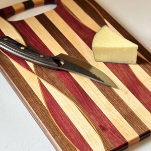 Curved Inlay Pattern Cutting Board - Etsy