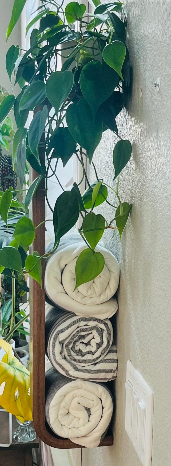 Curved Floating Towel Rack mid Century Modern - Etsy