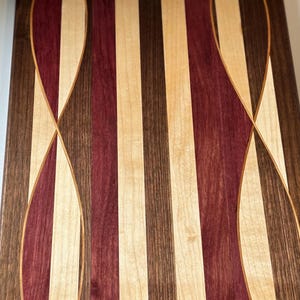 Curved Inlay Pattern Cutting Board - Etsy