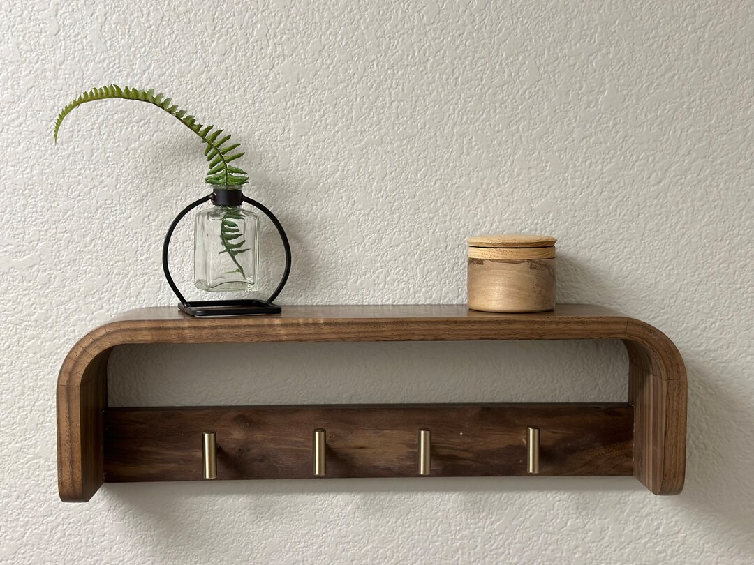 Key Rack/purse Rack/coat Rack With Curved Shelf - Etsy