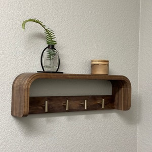 Key Rack/purse Rack/coat Rack With Curved Shelf - Etsy