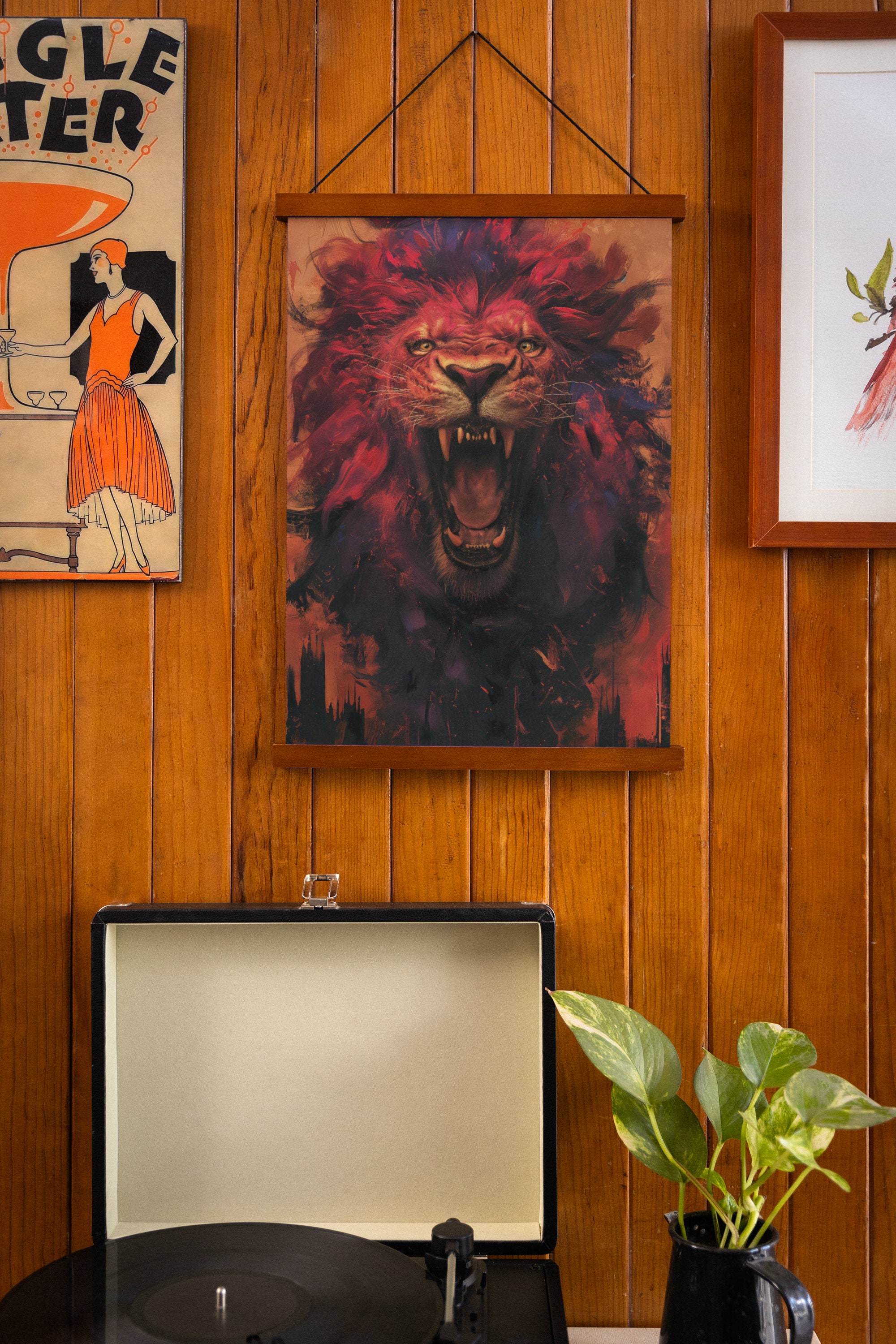 Fierce Roaring Lion Poster Powerful Animal Wall Art Bold Lion Print for ...