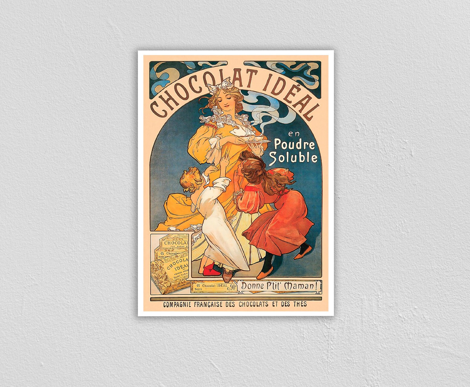 Chocolat Ideal Vintage Poster by Alphonse Mucha Food&drink Poster Art ...