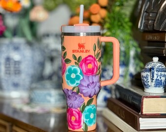 STANLEY Hand Painted Floral 40oz Tumbler - Etsy