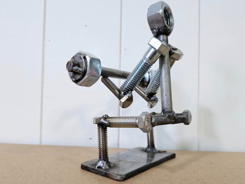Weightlifter Made Out of Nuts and Bolts, Welded Art, Metal Art, Gym Art ...