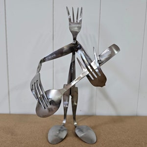 Guitar Player, Made With Spoons and Forks, Metal Art - Etsy
