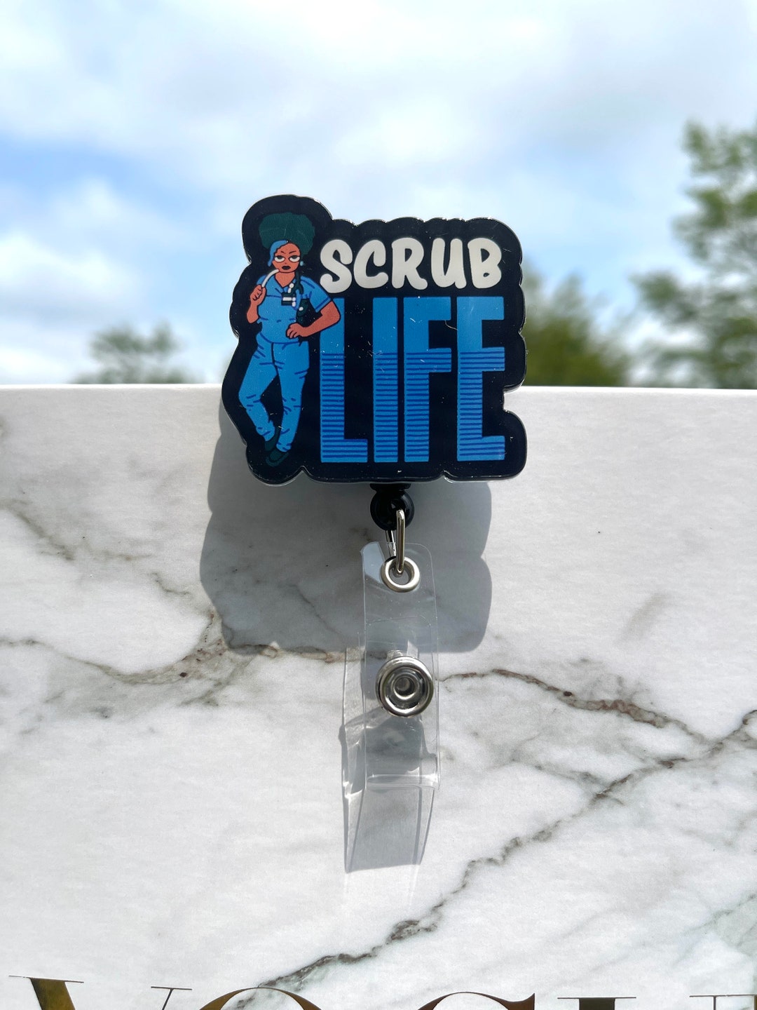 Scrub Life Acrylic Badge Holder - Etsy