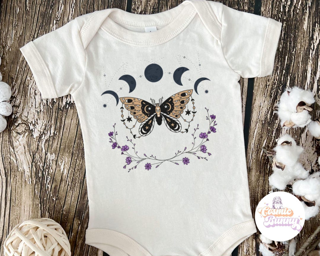 Butterfly Moon Phase Baby Bodysuit: Whimsical Newborn Outfit - Etsy