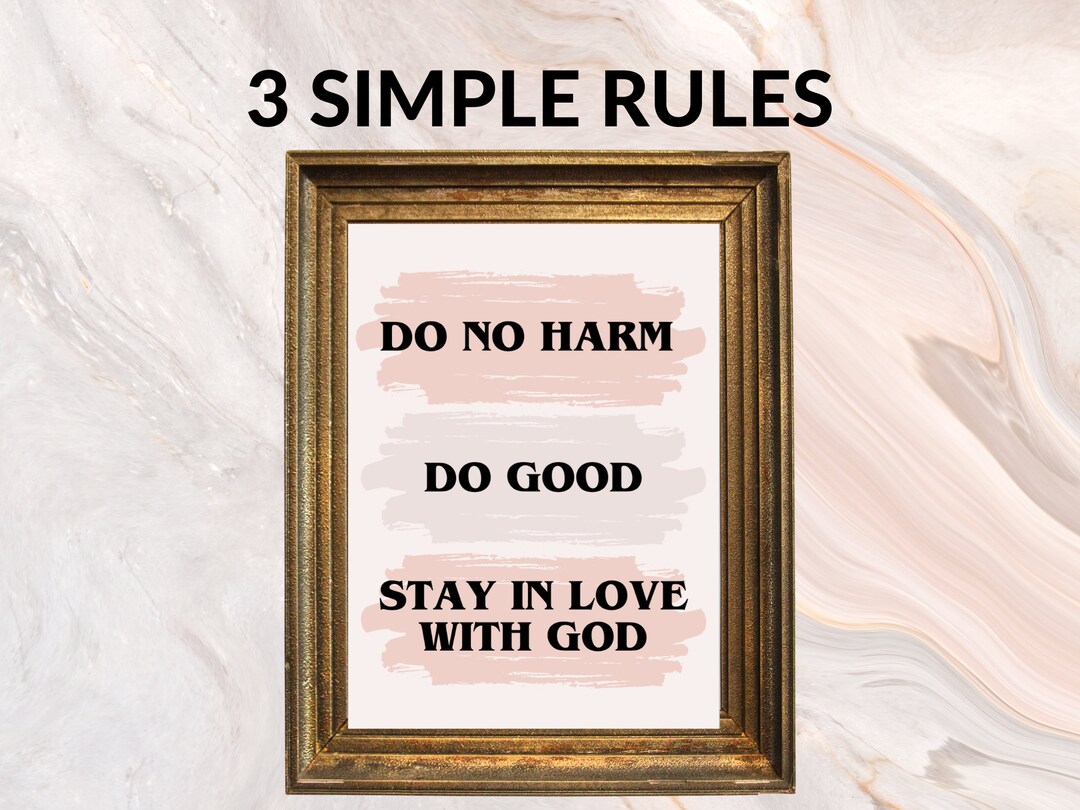 3 Simple Rules Christian Wall Art Do No Harm Do Good United Methodist ...
