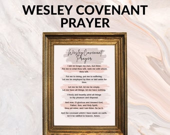 John Wesley Covenant Prayer 8.5 X 11 Black & White Minimalist Printable ...