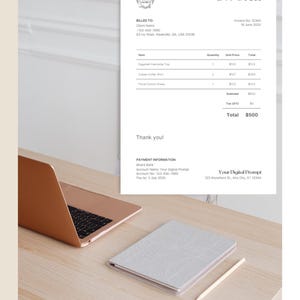Minimalist Invoice Template, Small Business, Modern Client Invoice ...