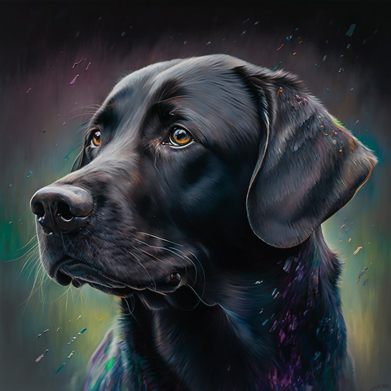 5 Black Lab Oil Paintings - Etsy