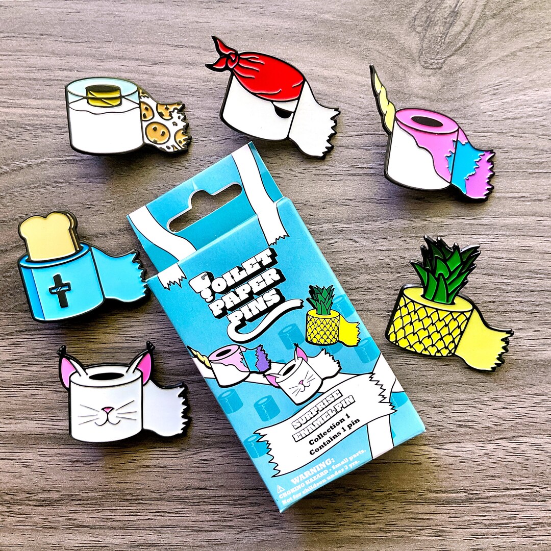 Toilet Paper Enamel Pin Blind Box - Etsy
