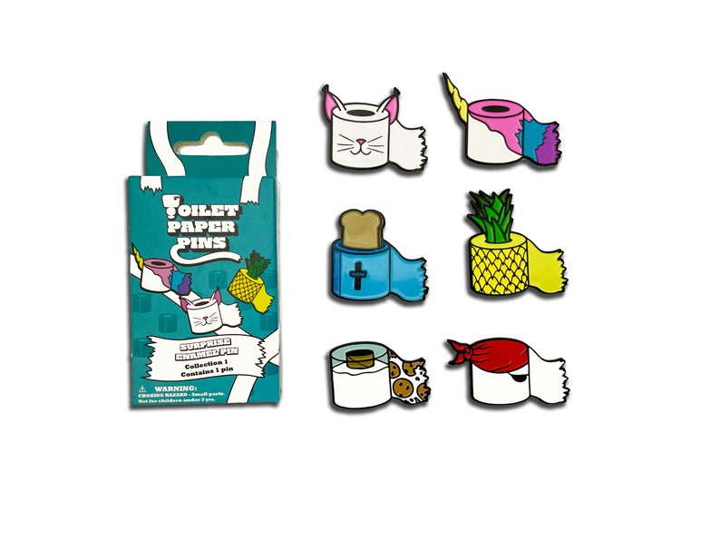 Toilet Paper Enamel Pin Blind Box - Etsy