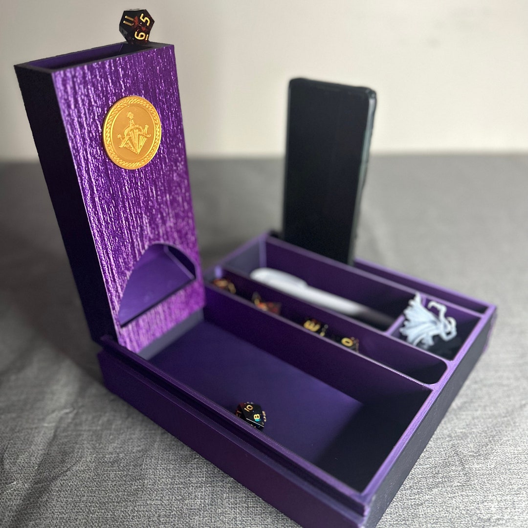 Dungeons and Dragons Storage Box With Built-in Dice Tower - Etsy