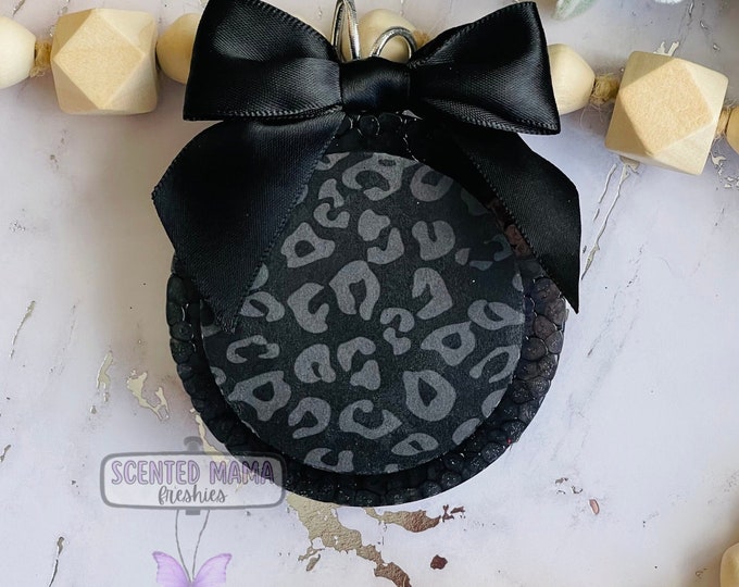 Black Monochromatic Leopard Print Car Freshie - Etsy