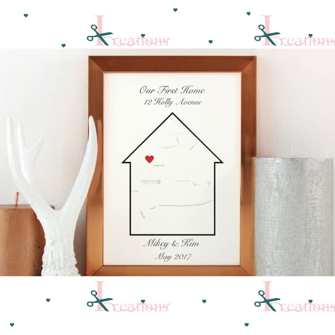 Digital A4 Our First Home Map Print - Etsy
