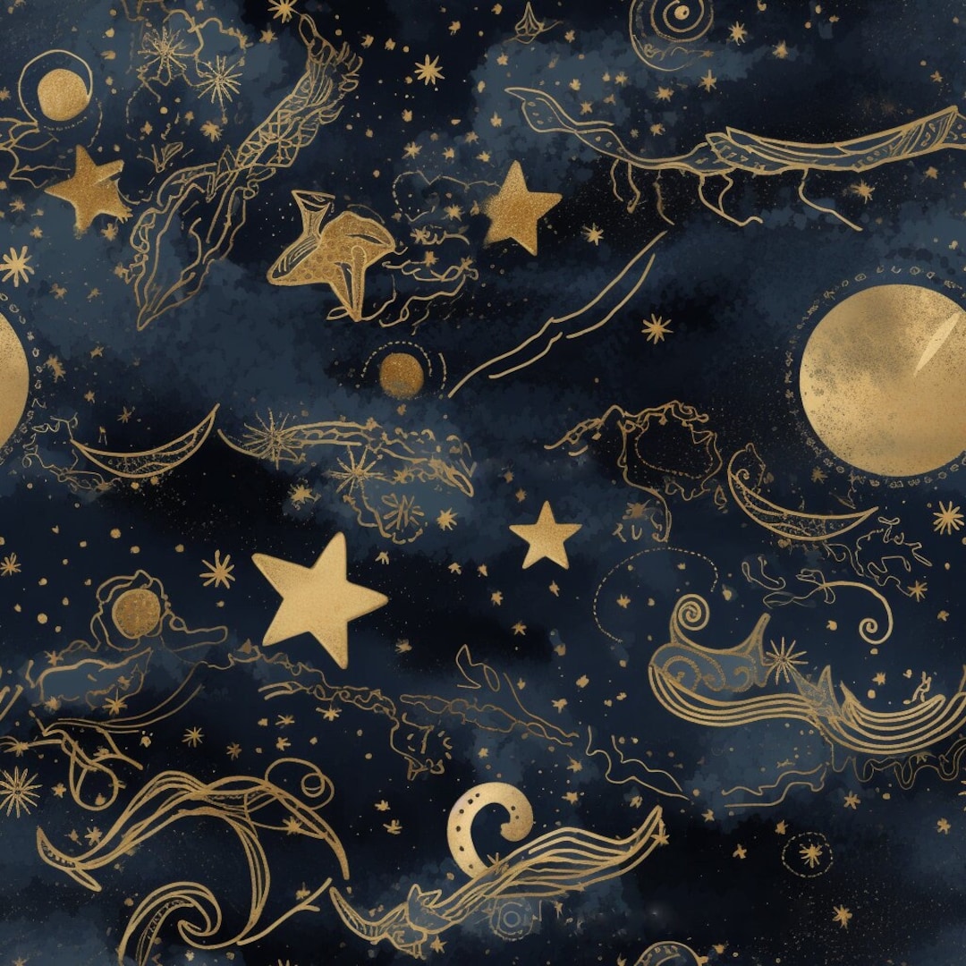 Celestial Design Seamless Pattern - Etsy