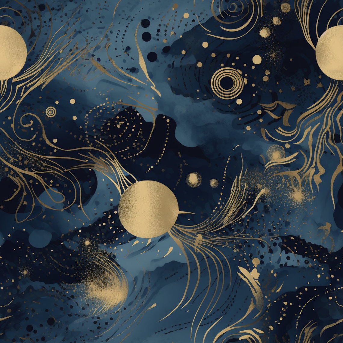 Celestial Design Seamless Pattern - Etsy