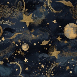 Celestial Design Seamless Pattern - Etsy