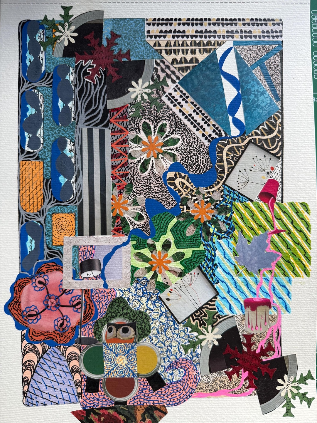 Embraced Chaos — Original Mixed Media Collage Drawing on Paper (A4 ...