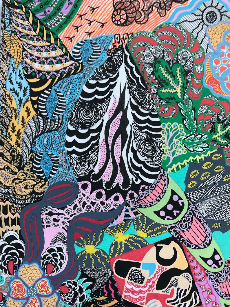 Original Drawing Extinction 21 Cm / 28 Cm - Etsy