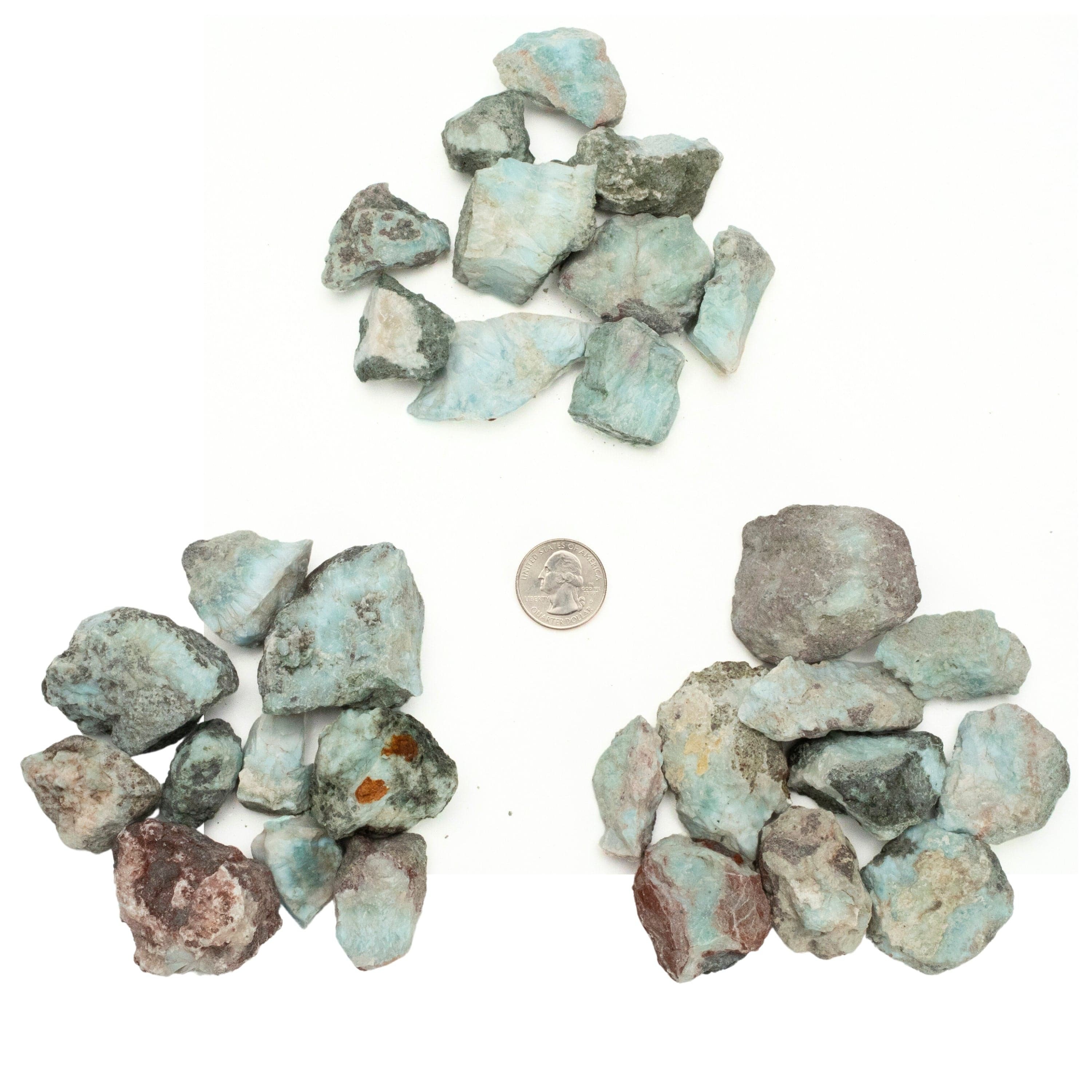 KALIFANO Rough Larimar 10 Stone Bundle With Healing Effects - Reiki ...