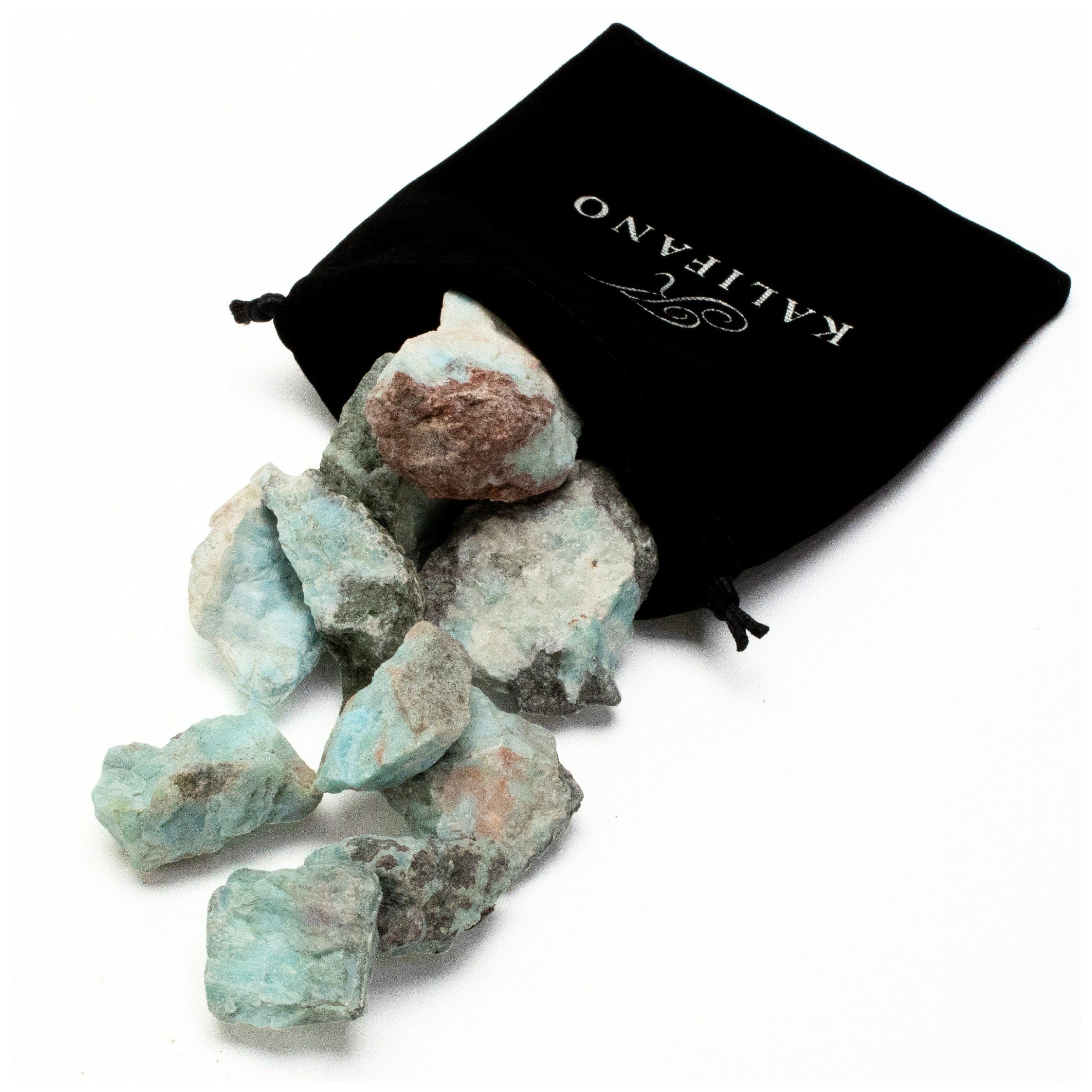 KALIFANO Rough Larimar 10 Stone Bundle With Healing Effects - Reiki ...