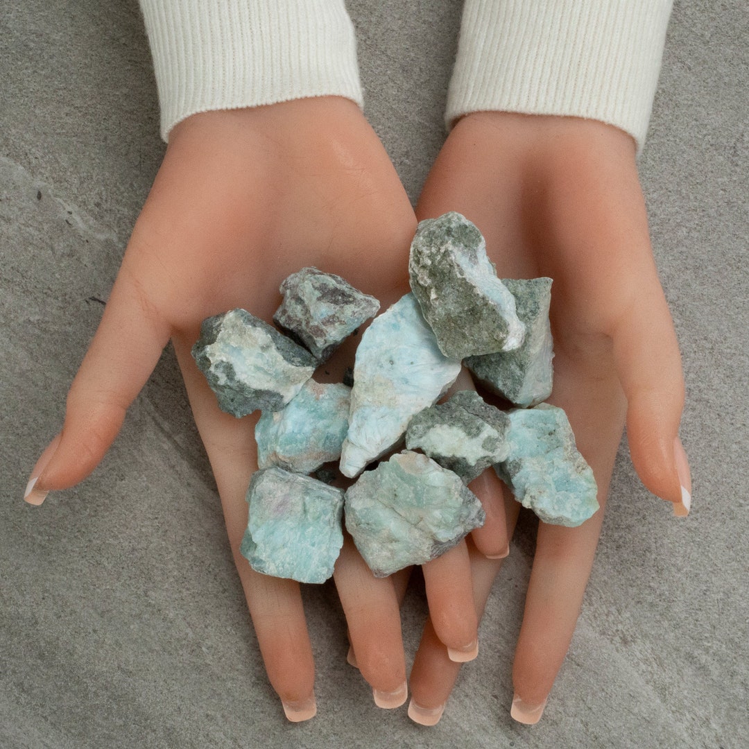 KALIFANO Rough Larimar 10 Stone Bundle With Healing Effects - Reiki ...